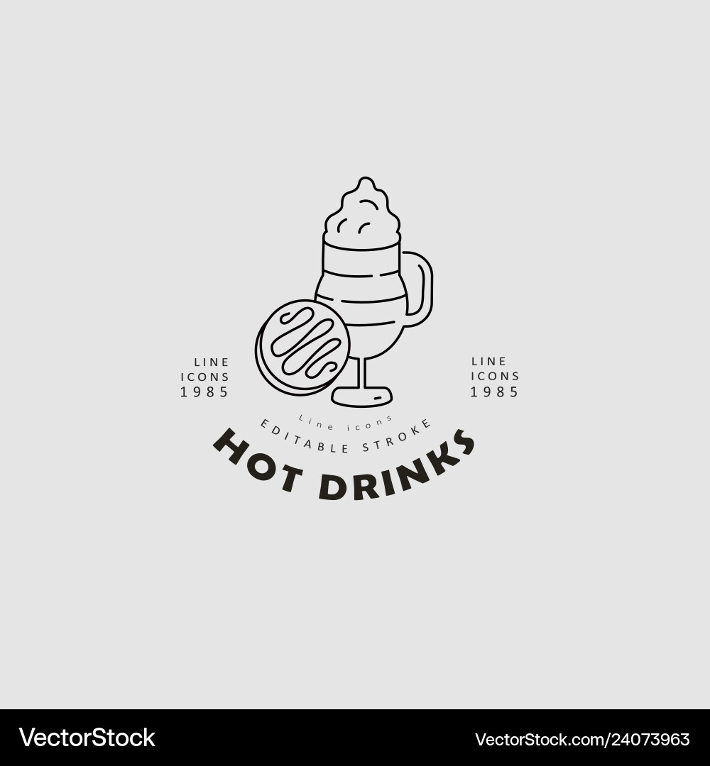 Icon and logo hot drinks for cold weather Vector Image