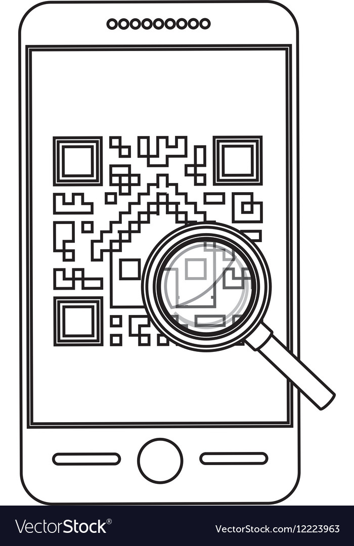 Isolated qr code and smartphone design Royalty Free Vector