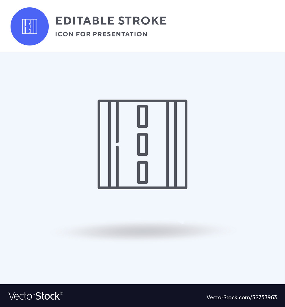 Lane icon filled flat sign solid Royalty Free Vector Image