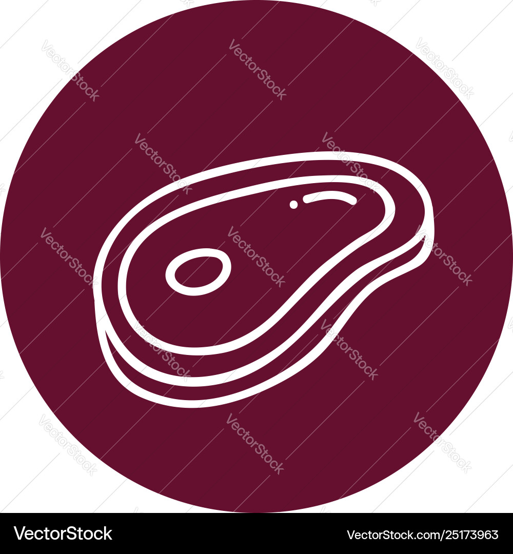 Portrait meat represented in white color over Vector Image