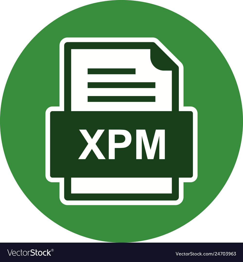 Xpm file document icon Royalty Free Vector Image