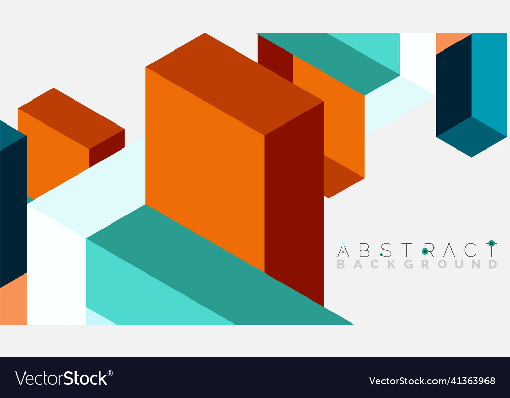 Abstract background 3d cubes cubic elements Vector Image