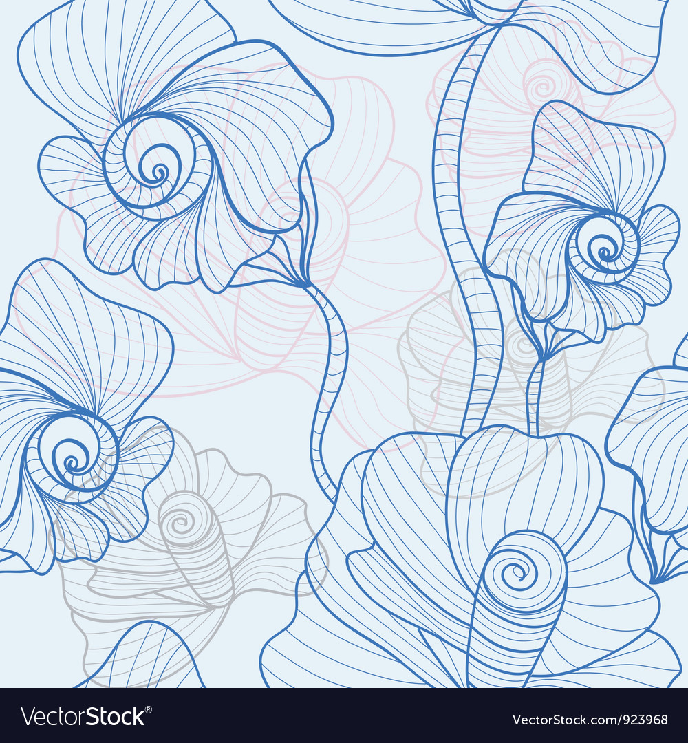 Blue flowers pattern Royalty Free Vector Image