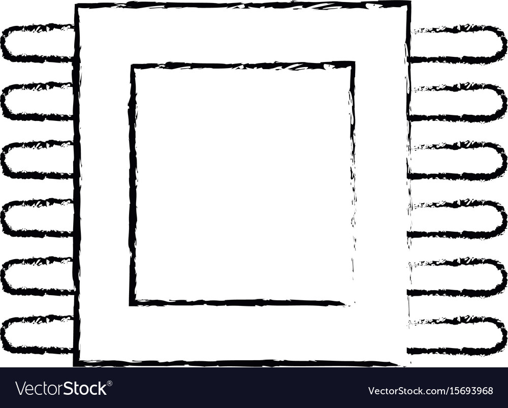 Circuit board processor and chip engineering Vector Image