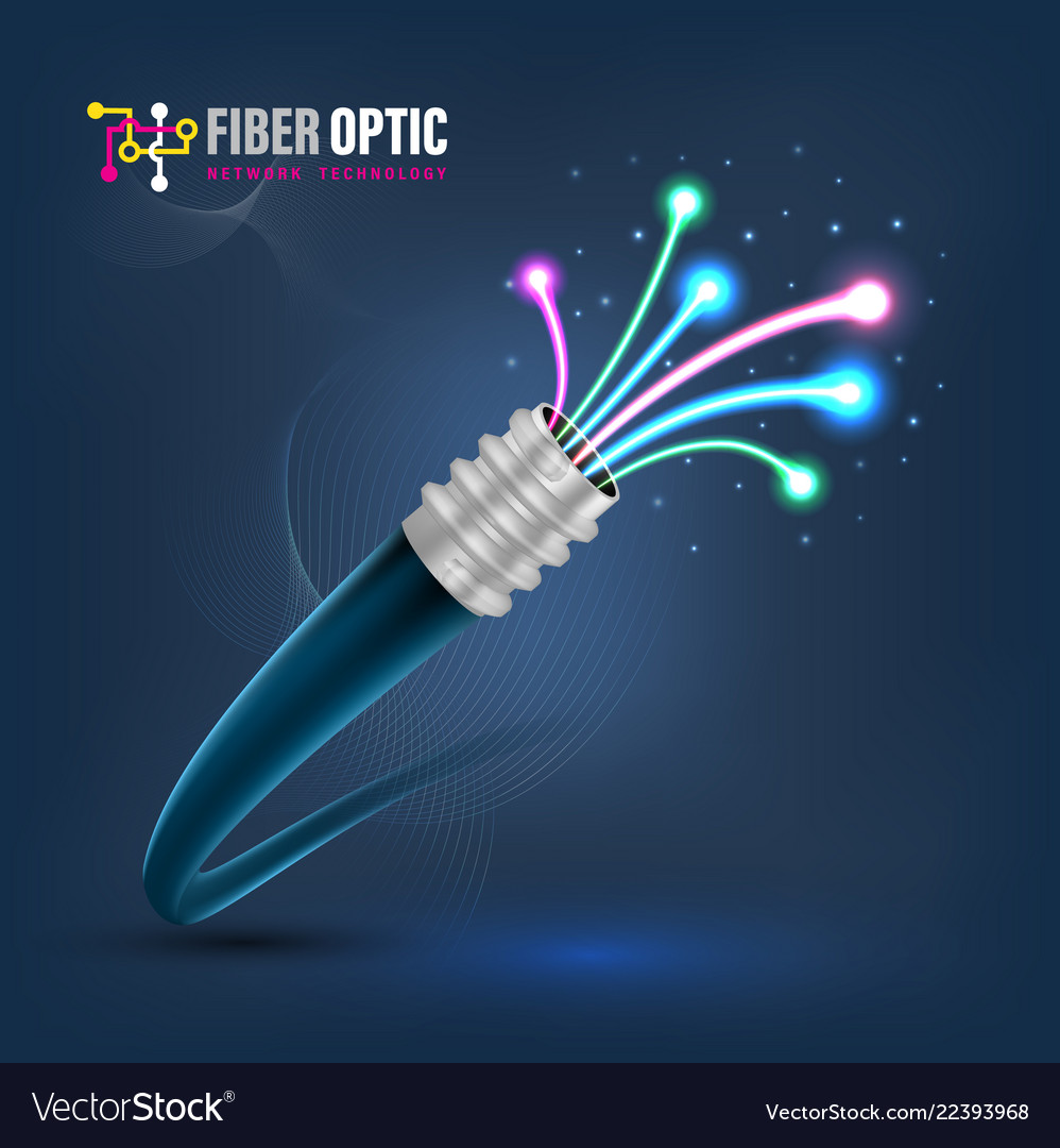 Fiber optic cable Royalty Free Vector Image - VectorStock