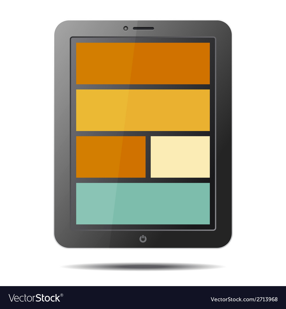 Realistic tablet pc computer with flat style Vector Image