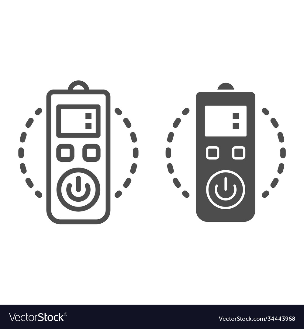 Remote control line and solid icon robotization Vector Image