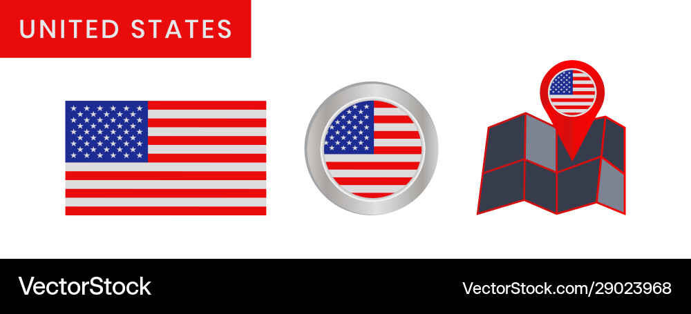 Simple flag united states america Royalty Free Vector Image