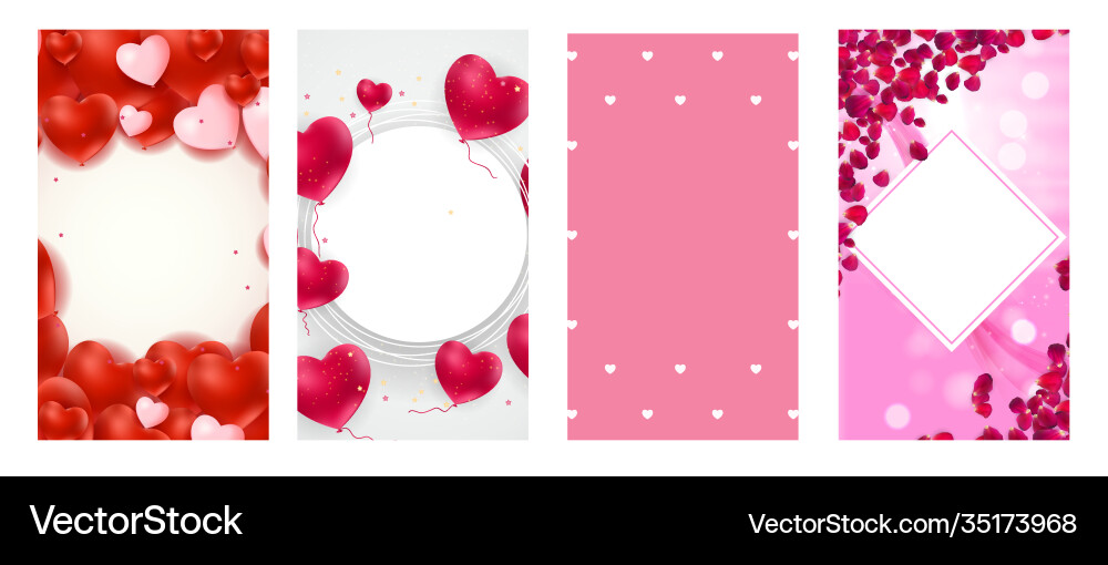 Valentines day love background for stories post Vector Image