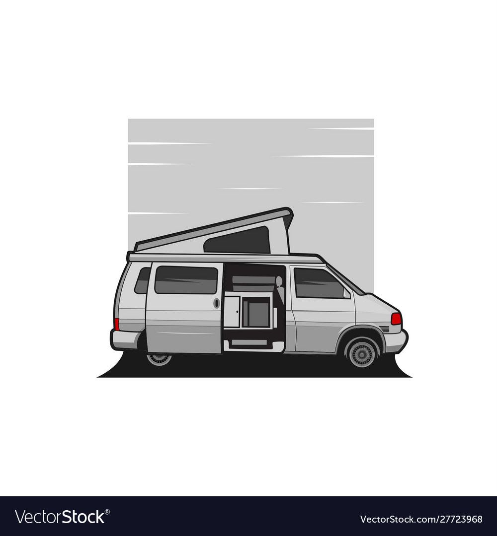 Van camper Royalty Free Vector Image - VectorStock