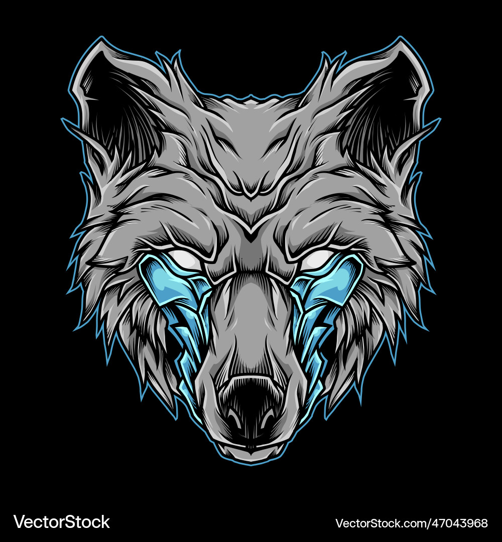 Wolf head mascot logo Royalty Free Vector Image