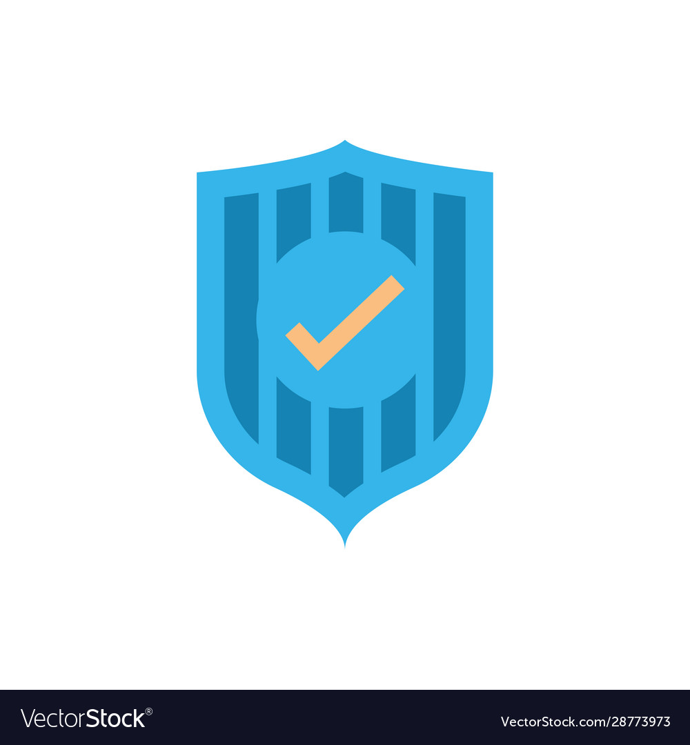 Check mark inside shield security system Vector Image