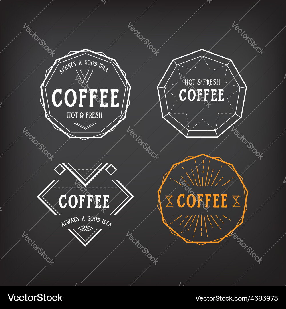 Coffee menu logo template vintage geometric badge Vector Image