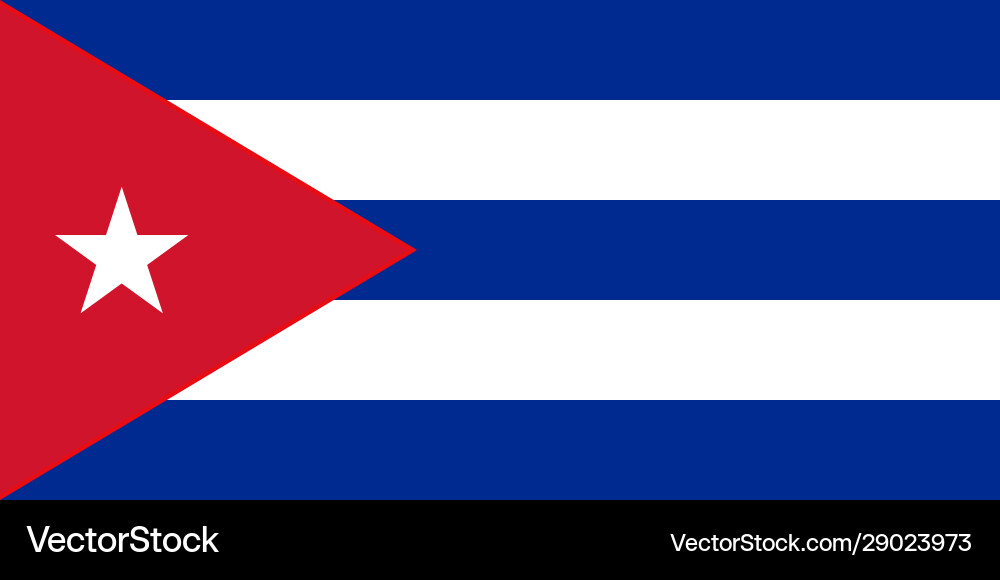 Cubas national flag with official colors Vector Image