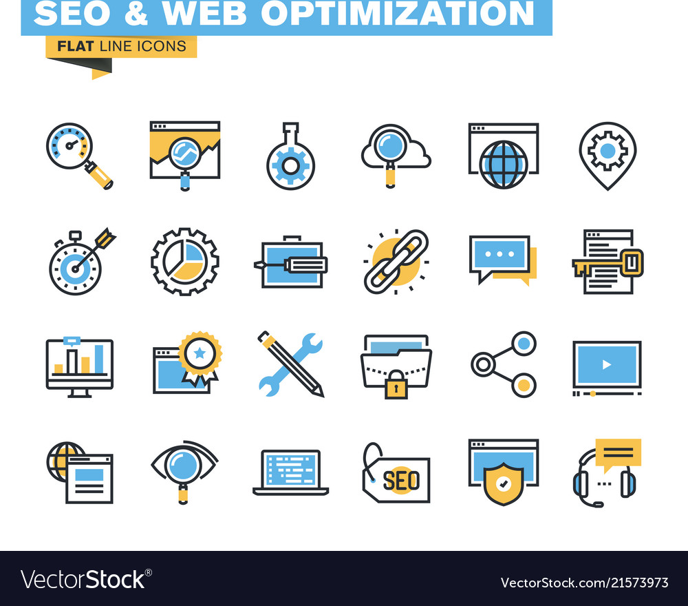 Flat line icon pack for designers and developers Vector Image