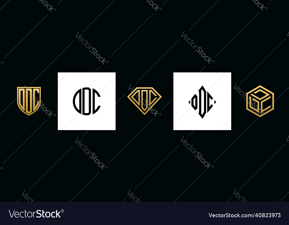 Initial letters ddc logo designs bundle Royalty Free Vector