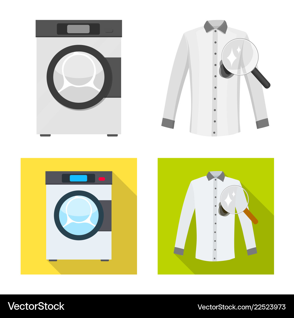 Isolated object of laundry and clean icon set Vector Image