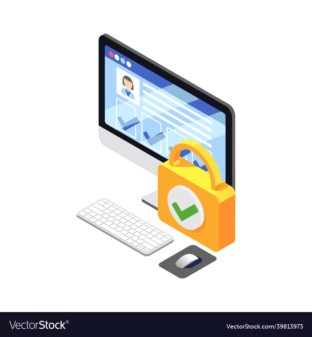 Protected personal data icon Royalty Free Vector Image
