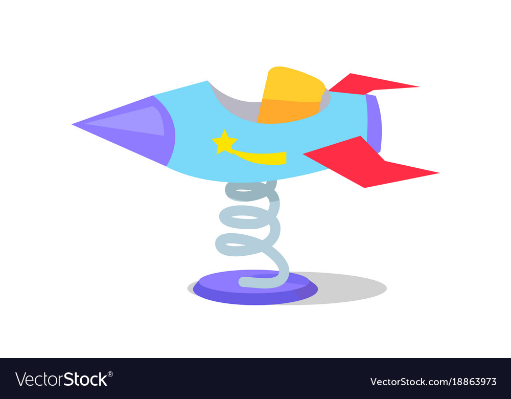 Rocket carousel on spring white background Vector Image