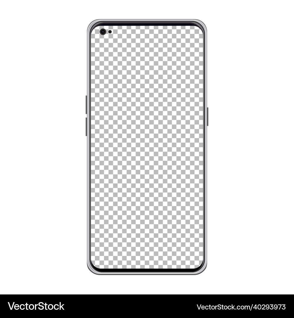 Smart mobile phone transparent png mockup Vector Image