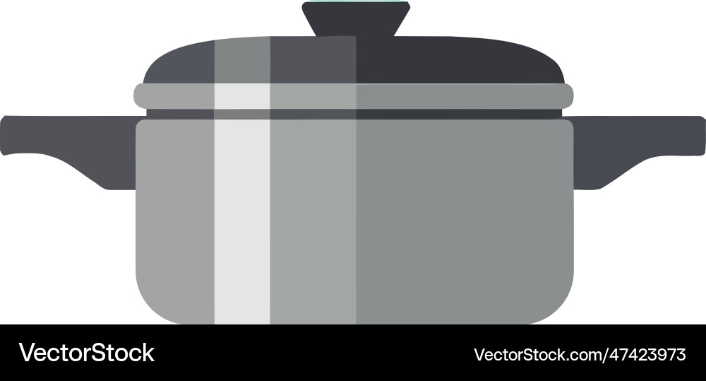 Stainless steel casserole pot Royalty Free Vector Image