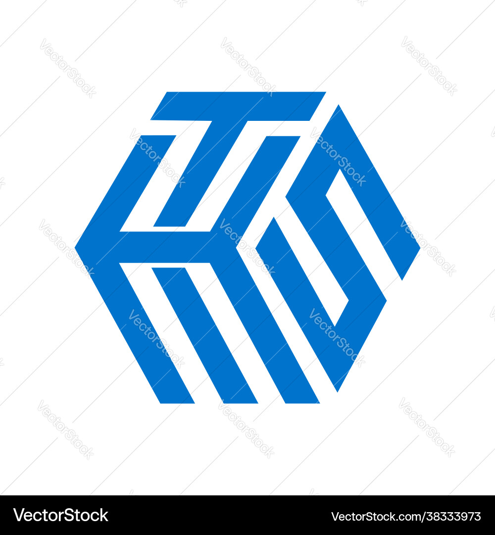 Ths tks skt hts kts initials geometric cubic Vector Image