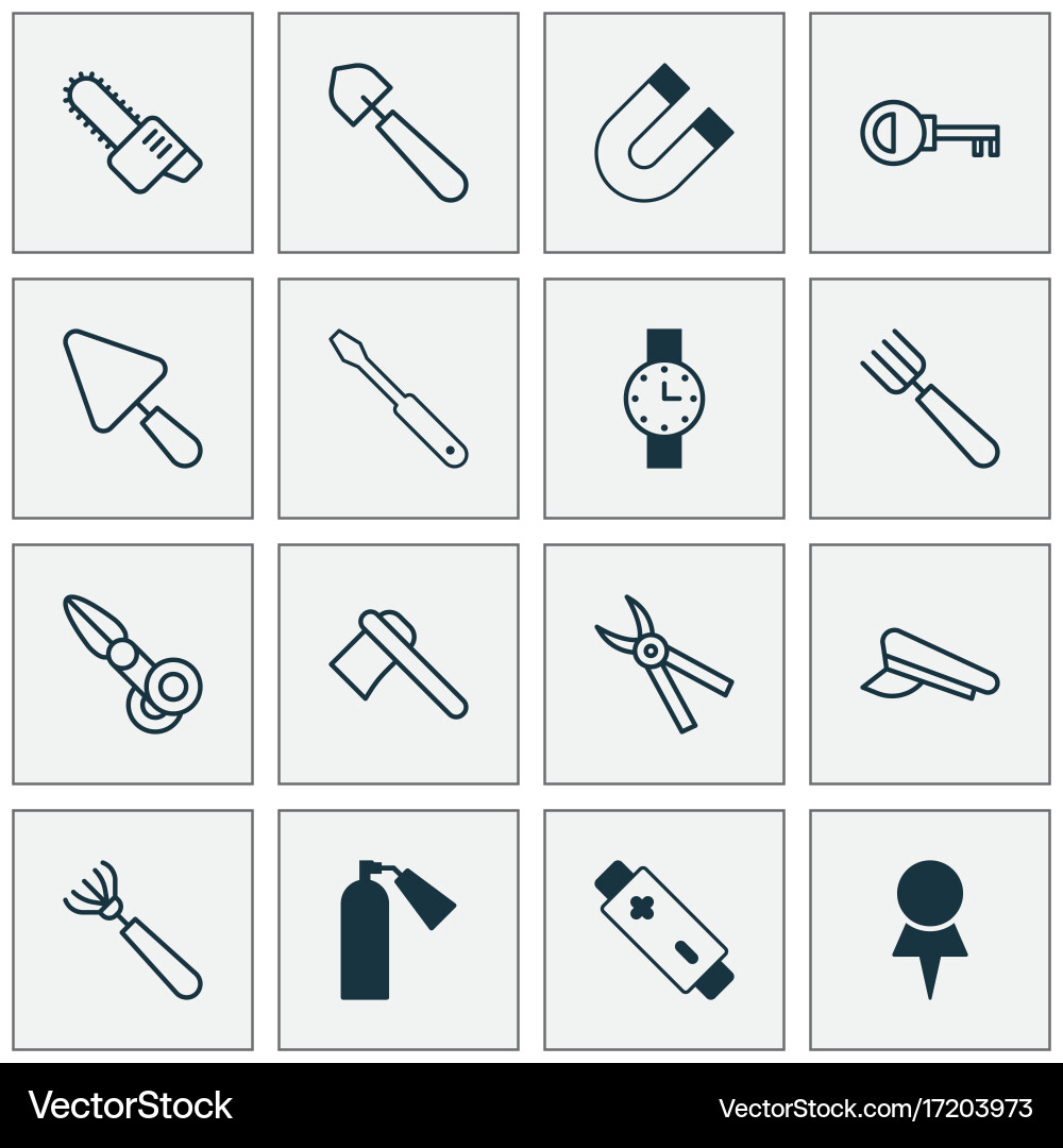 Tools icons set collection of attraction Vector Image