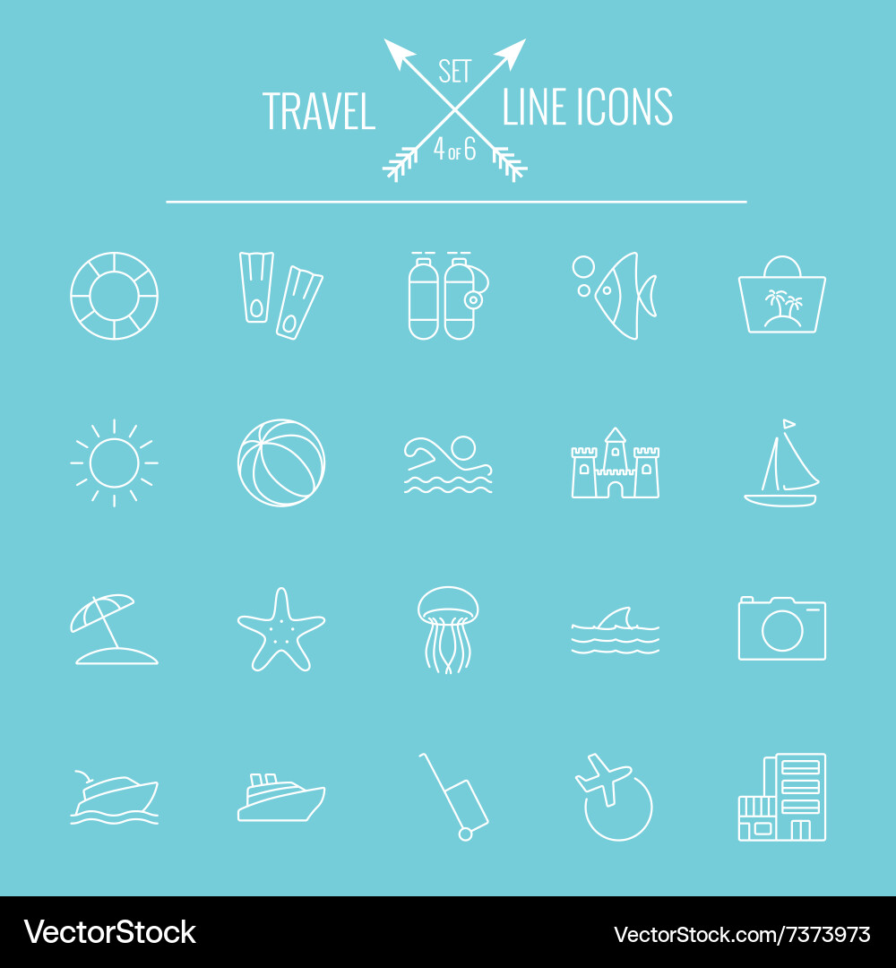 Travel and holiday icon set Royalty Free Vector Image