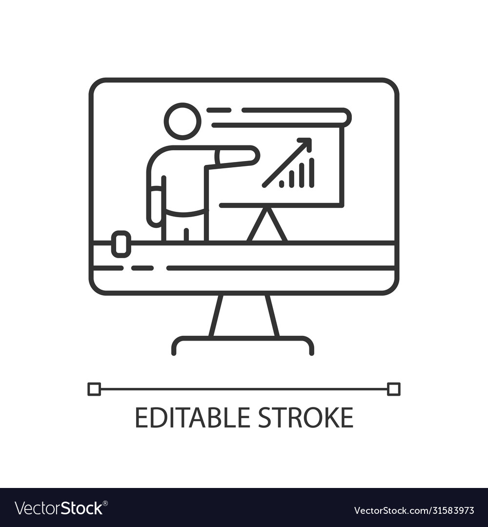 Tutorial video pixel perfect linear icon Vector Image