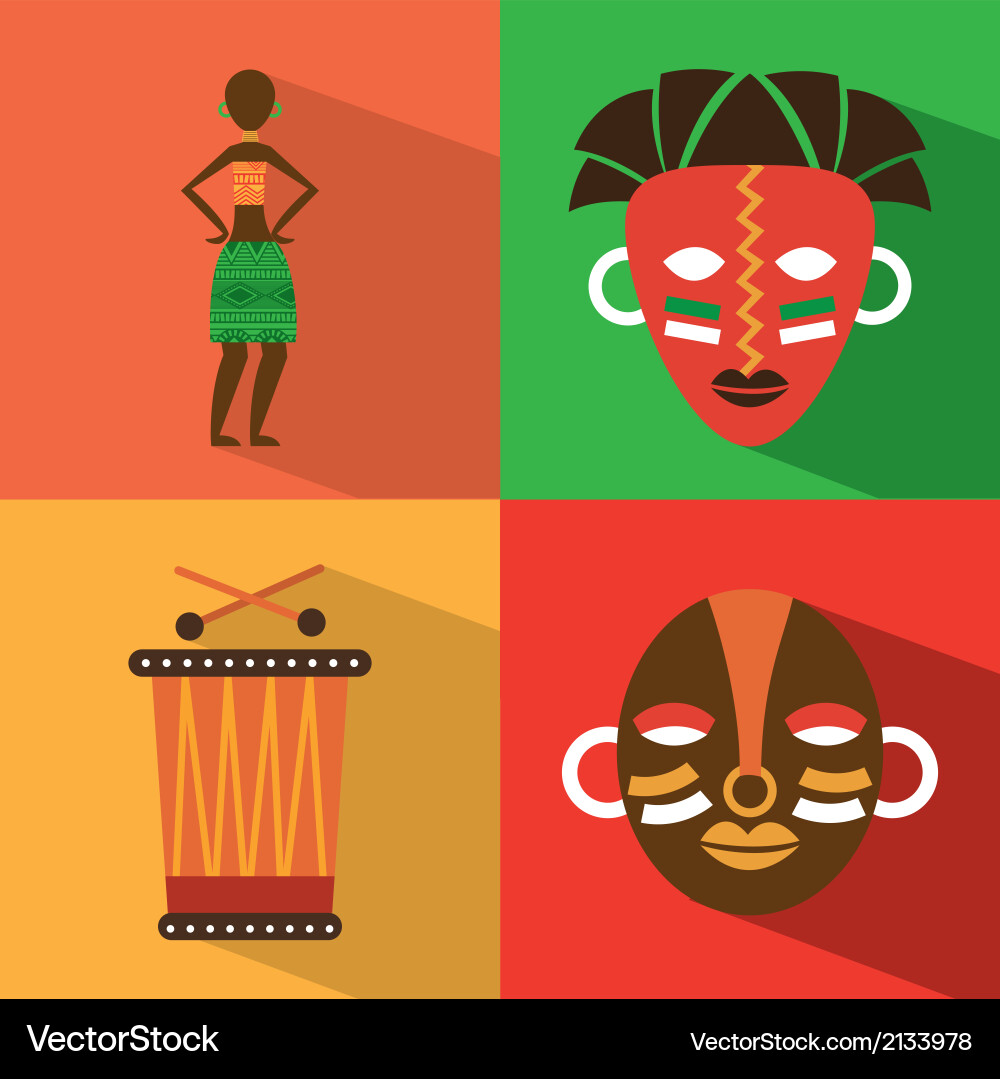 Africa design over colorful background Royalty Free Vector