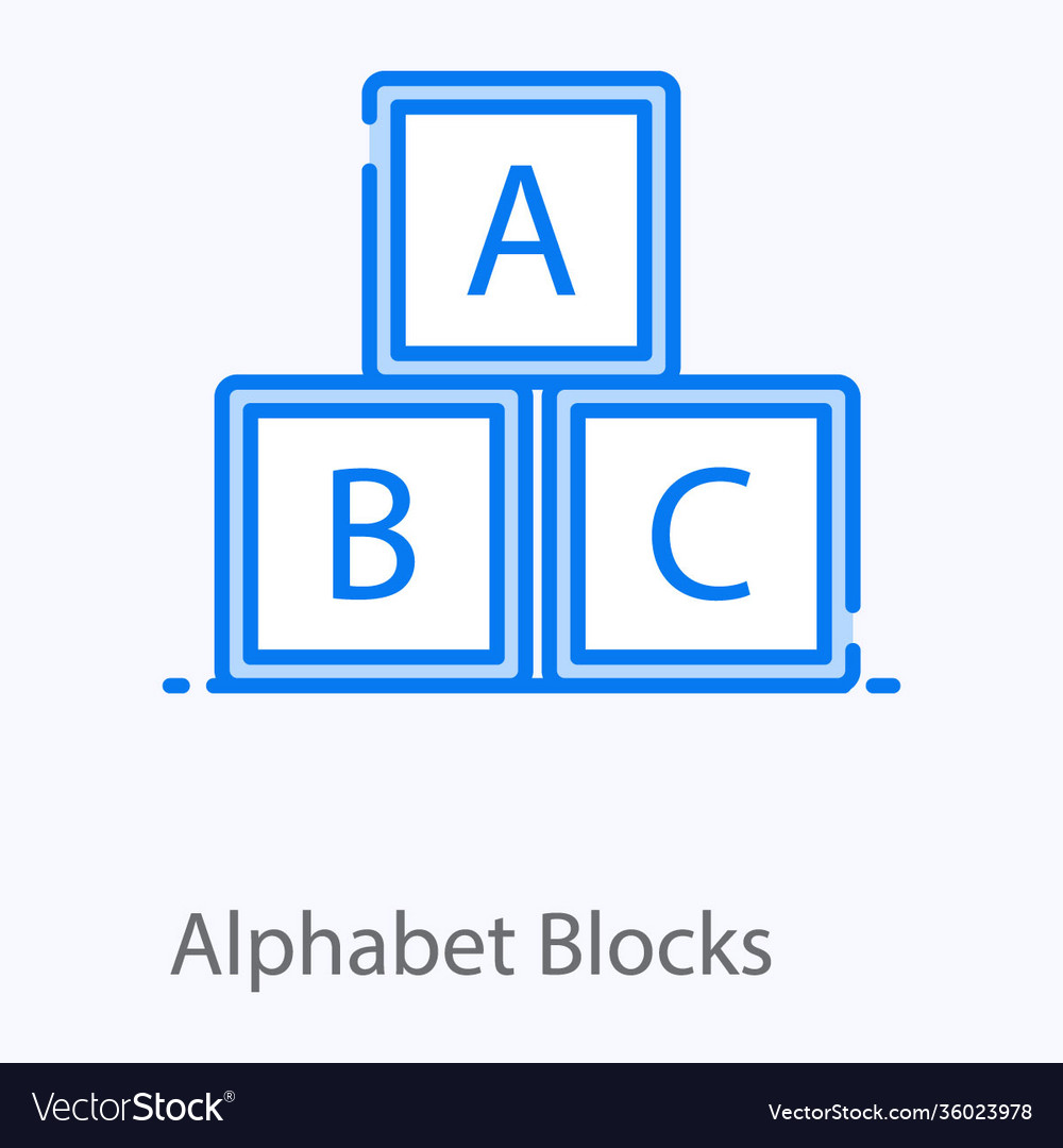 Alphabet blocks Royalty Free Vector Image - VectorStock