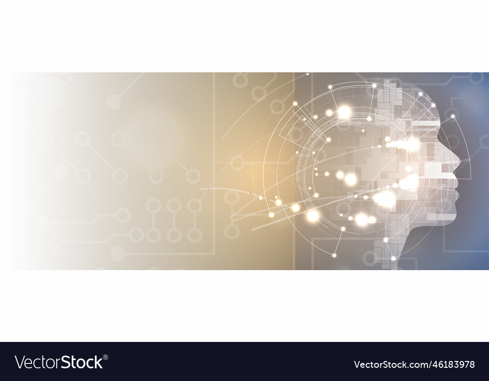 Artificial intelligence technology web background Vector Image