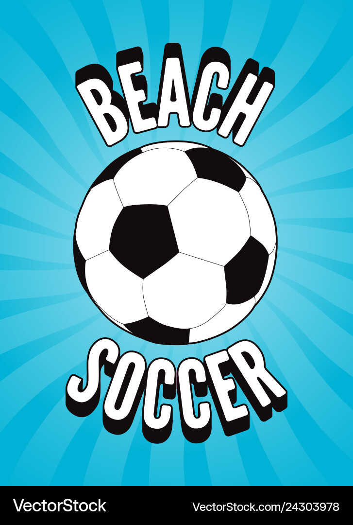 Beach soccer vintage style poster Royalty Free Vector Image