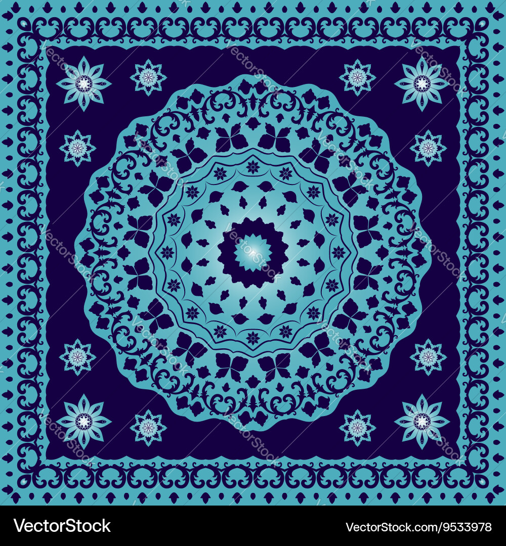 Blue Bandana Pattern Vector