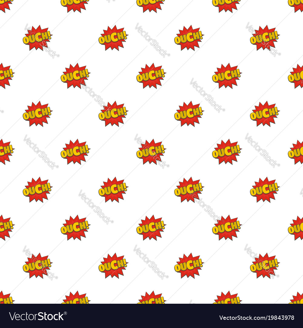 Comic boom ouch pattern seamless Royalty Free Vector Image