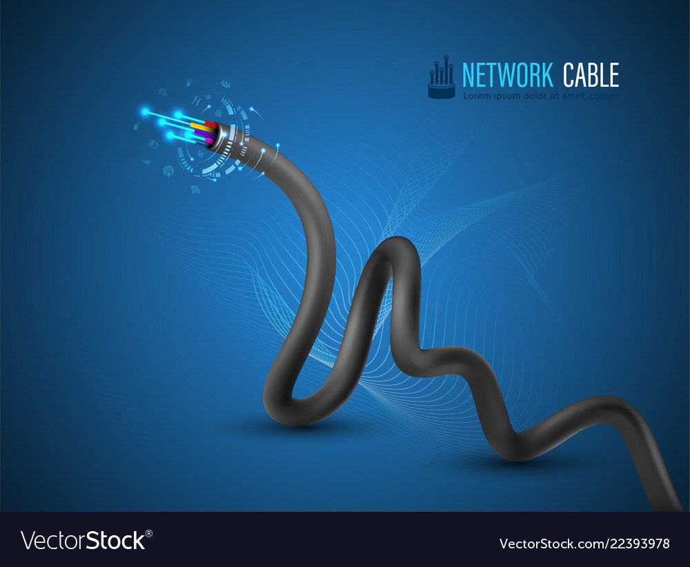 Fiber optic cable Royalty Free Vector Image - VectorStock