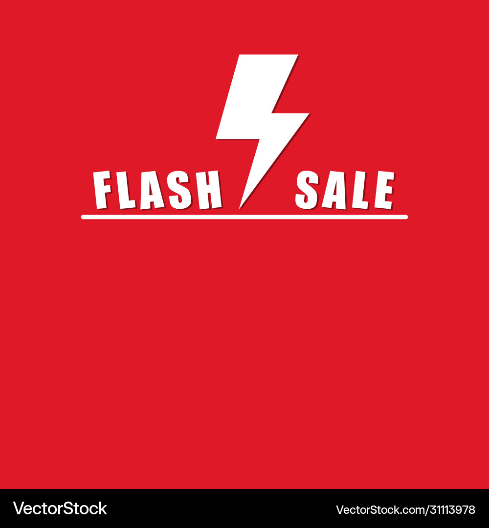 Flash sale on red background mock up Royalty Free Vector