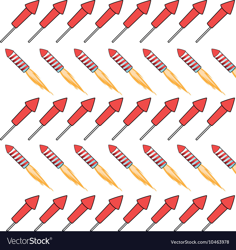 Flying firecracker pattern background Royalty Free Vector