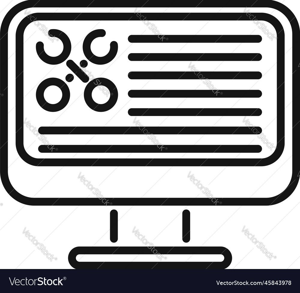 Help online document icon outline data Royalty Free Vector