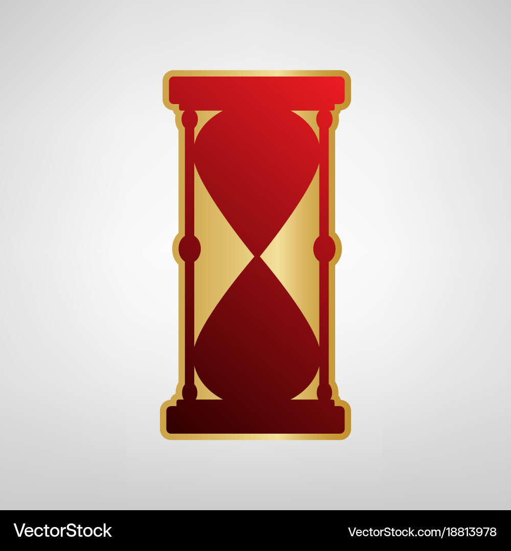Hourglass sign red icon Royalty Free Vector Image