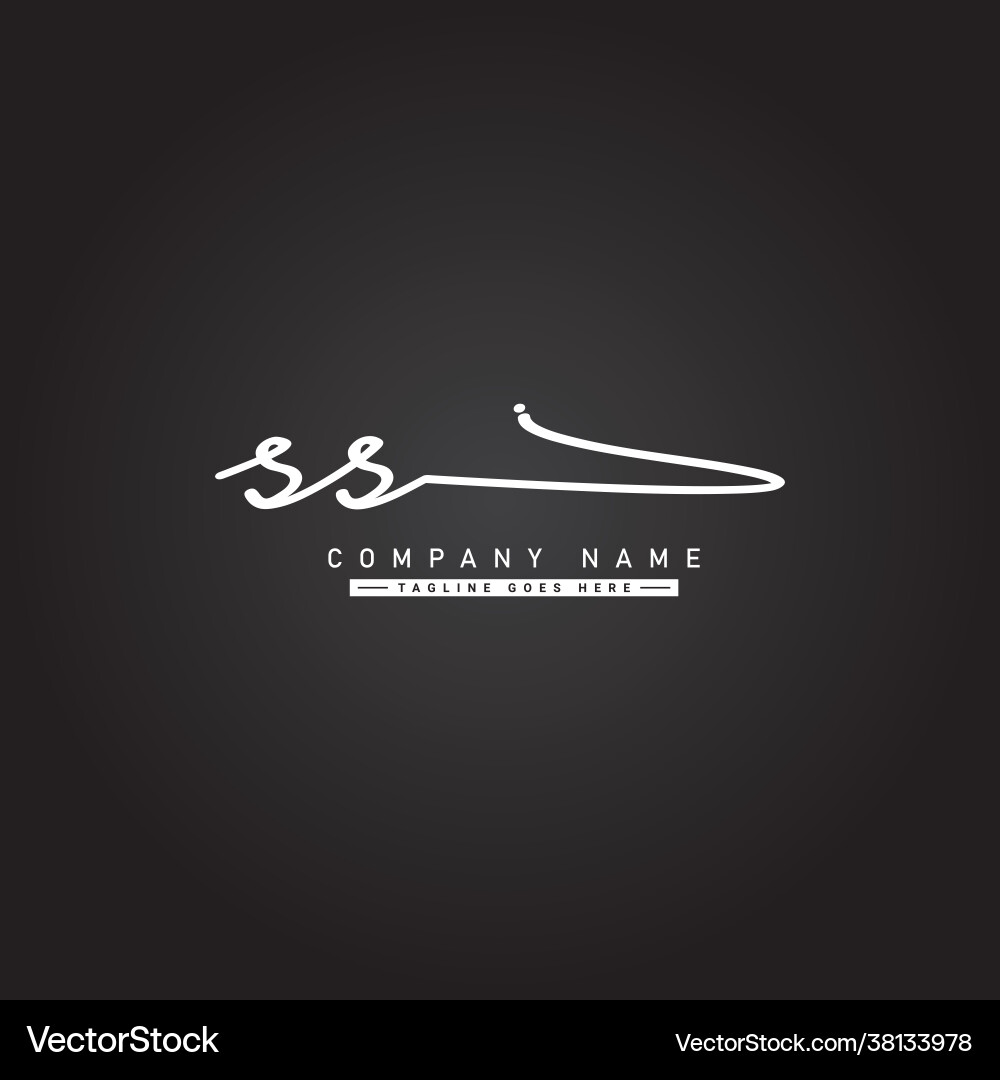Initial letter ss logo - hand drawn signature Vector Image