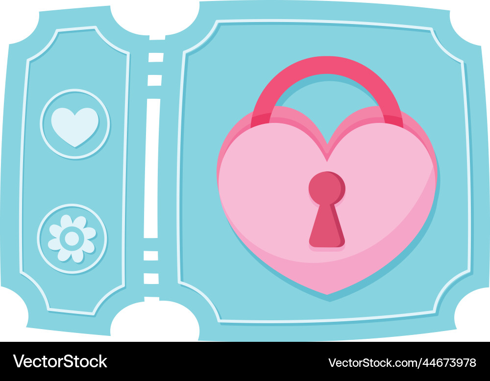 Love coupon with heart padlock Royalty Free Vector Image