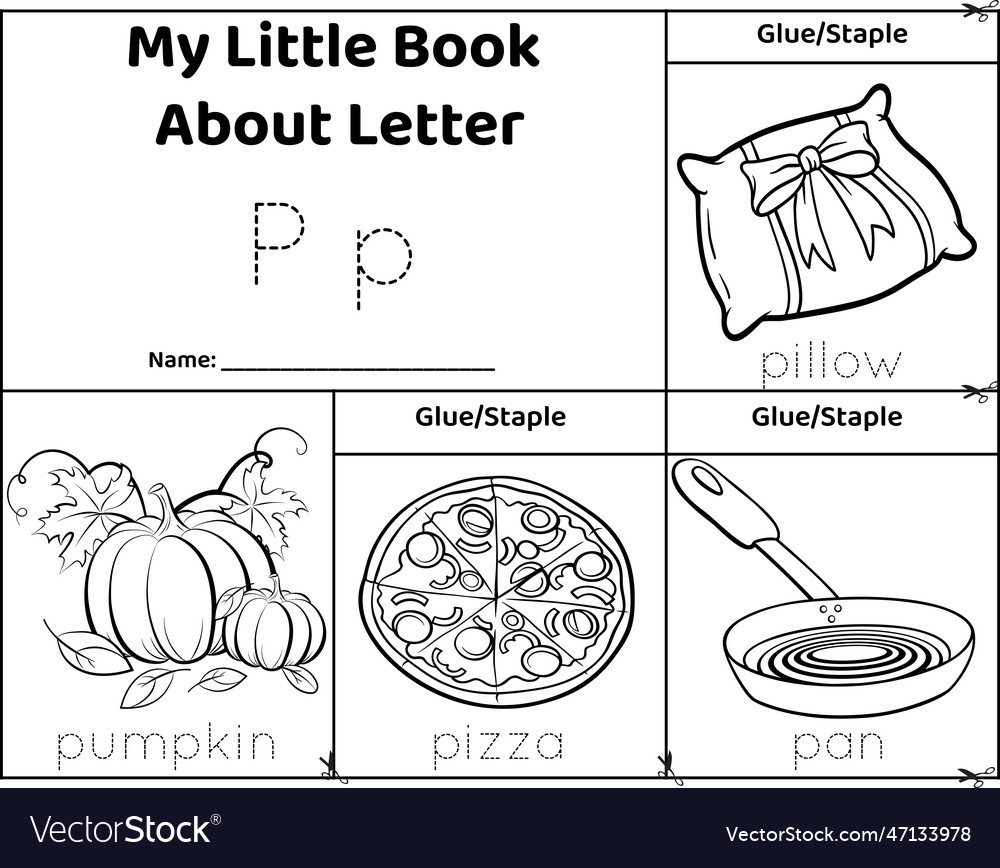 My little book about letter pp Royalty Free Vector Image