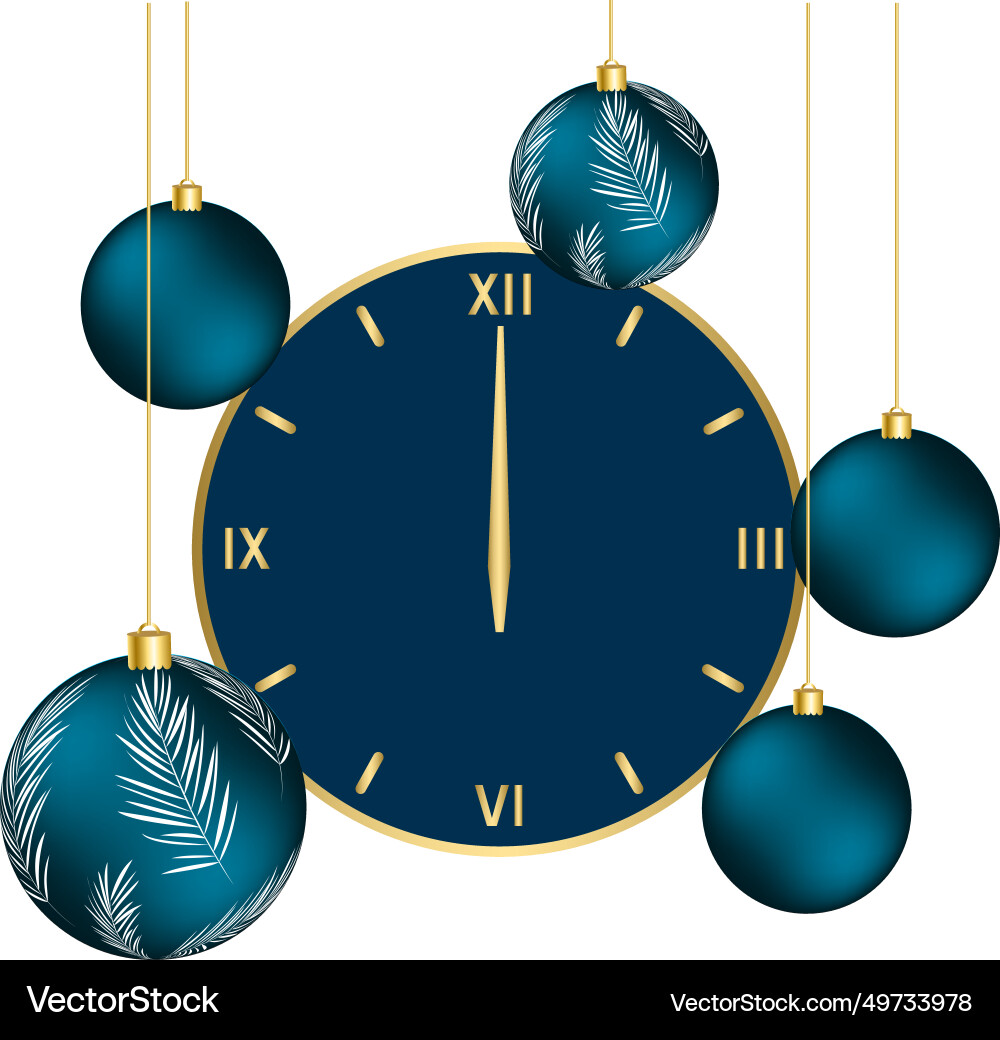 New year 2024 gold background and clock Royalty Free Vector