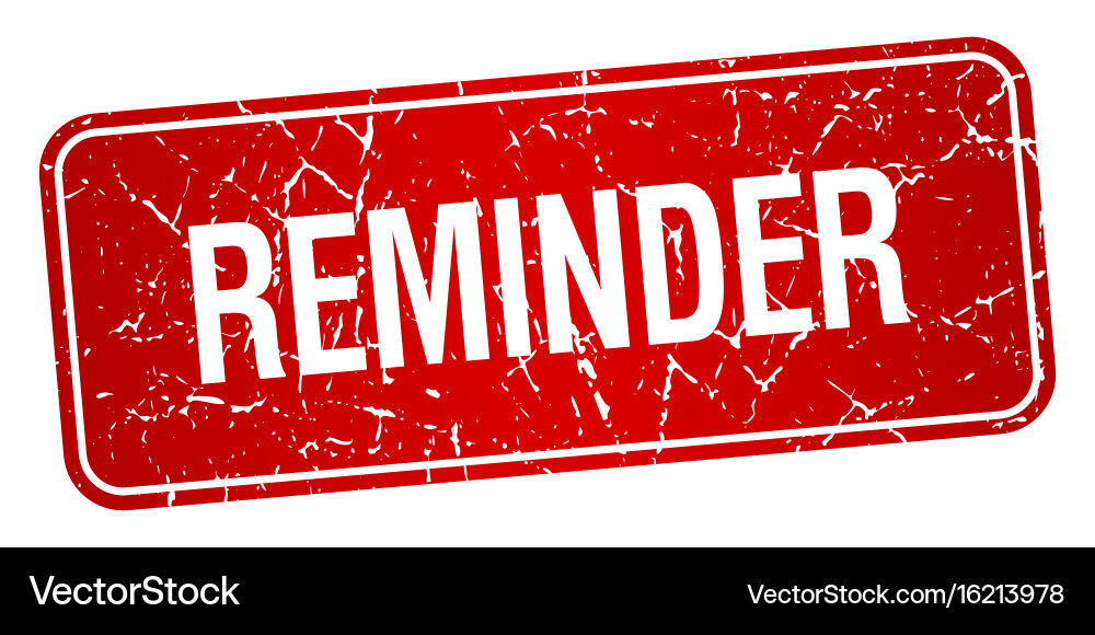 Reminder red square grunge textured isolated stamp