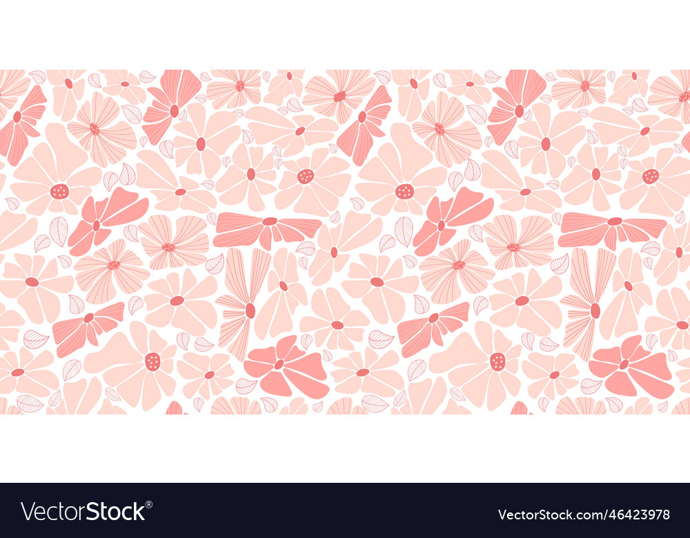 Seamless pattern with groovy daisy flowers floral Vector Image