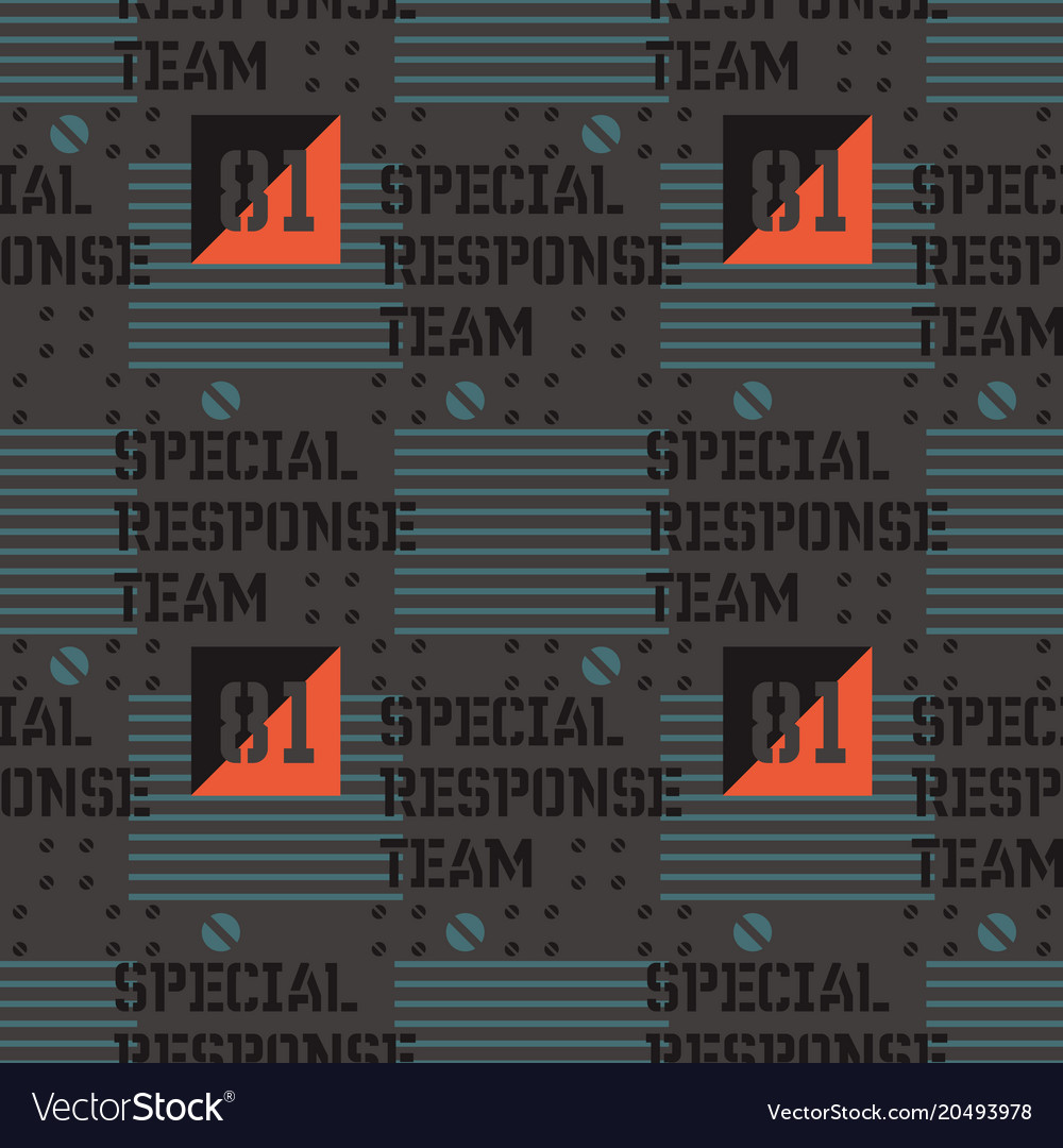 Special response team seamless pattern Royalty Free Vector
