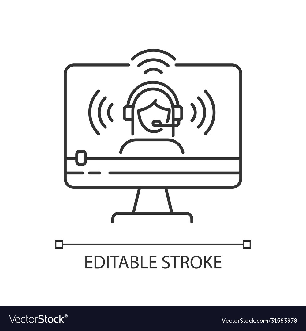 Web streaming pixel perfect linear icon Royalty Free Vector