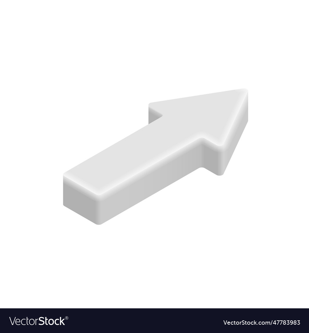 3d isometric white right arrow icon Royalty Free Vector