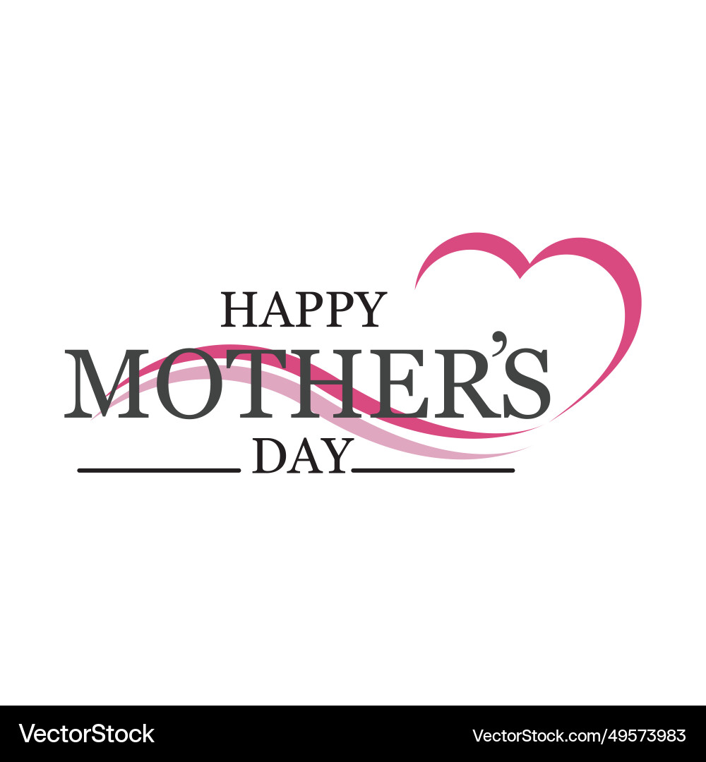 Abstract happy mothers day logo Royalty Free Vector Image